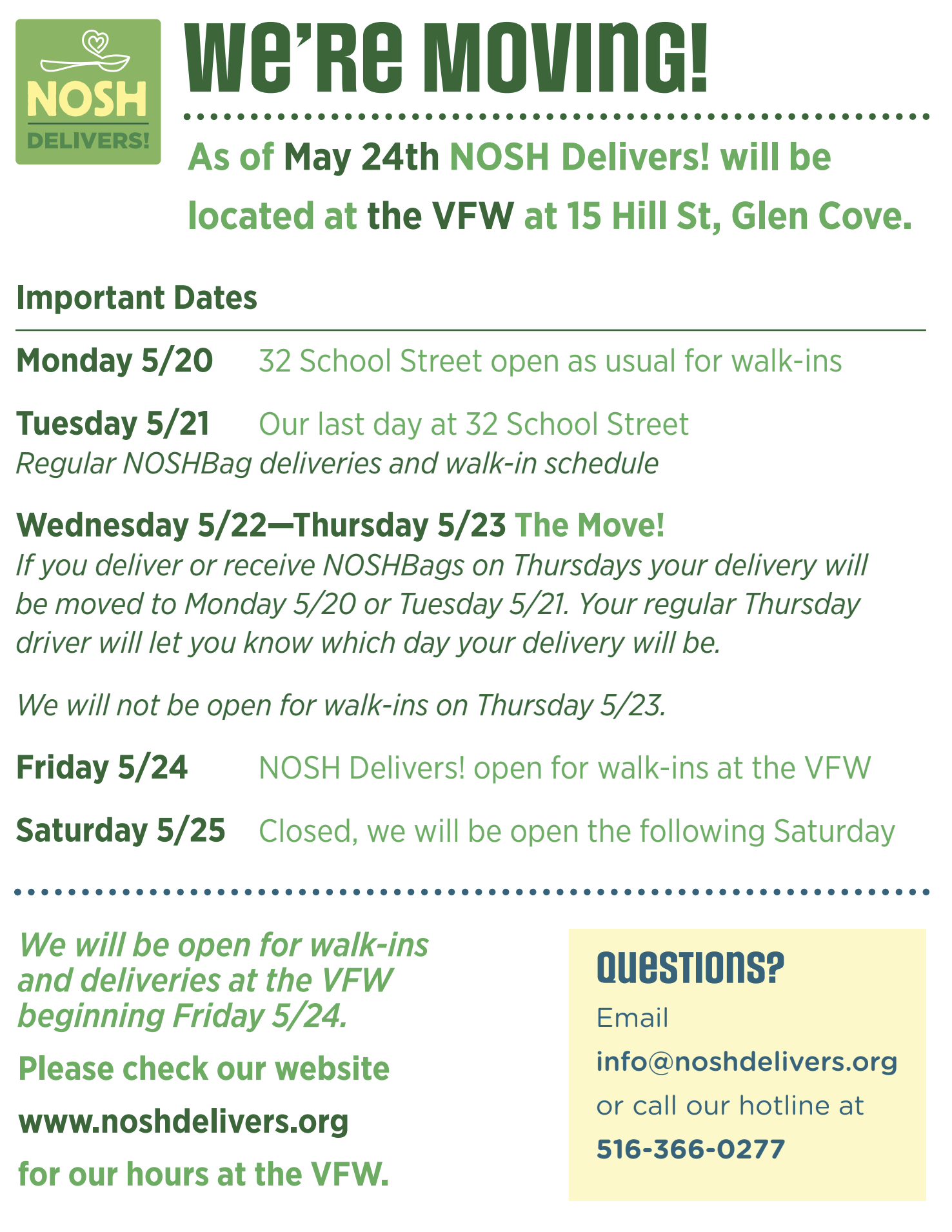 Nosh Delivers! – Nonprofit Food Pantry